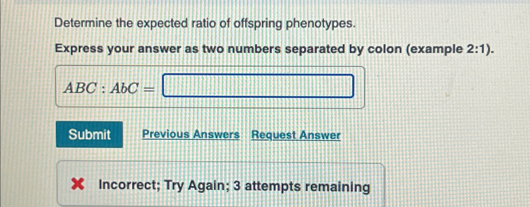 Solved Determine the expected ratio of offspring | Chegg.com