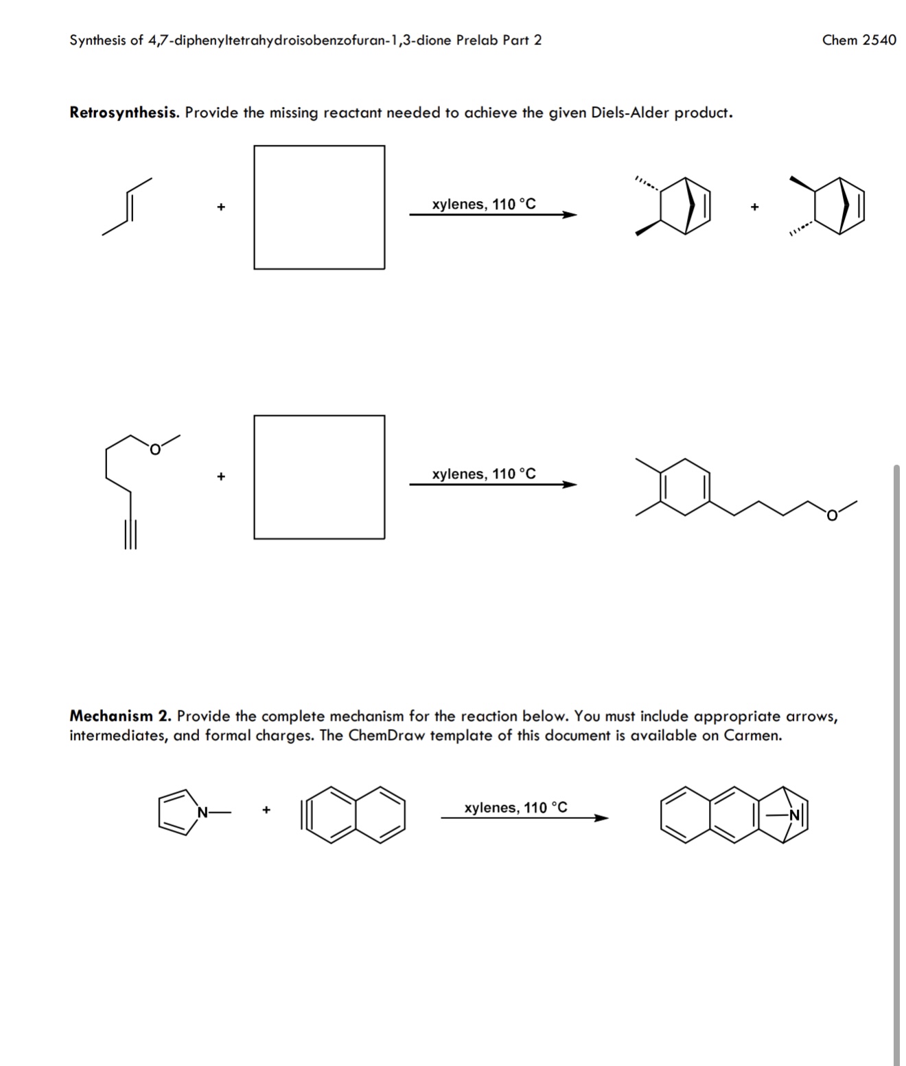 Retrosynthesis. Provide the missing reactant needed | Chegg.com