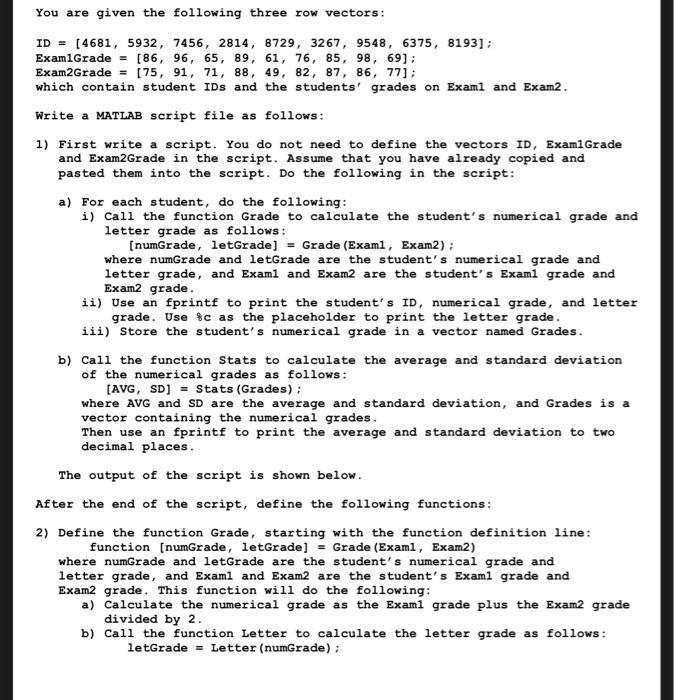 Solved You are given the following three row vectors: | Chegg.com