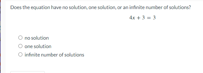 Solved Does the equation have no solution, one solution, or | Chegg.com