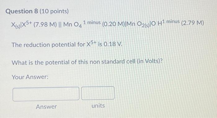 Solved Question 8 10 Points Xs∣x5798m∥mno41 Minus 