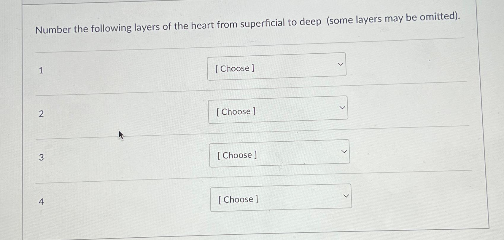Solved Number the following layers of the heart from | Chegg.com