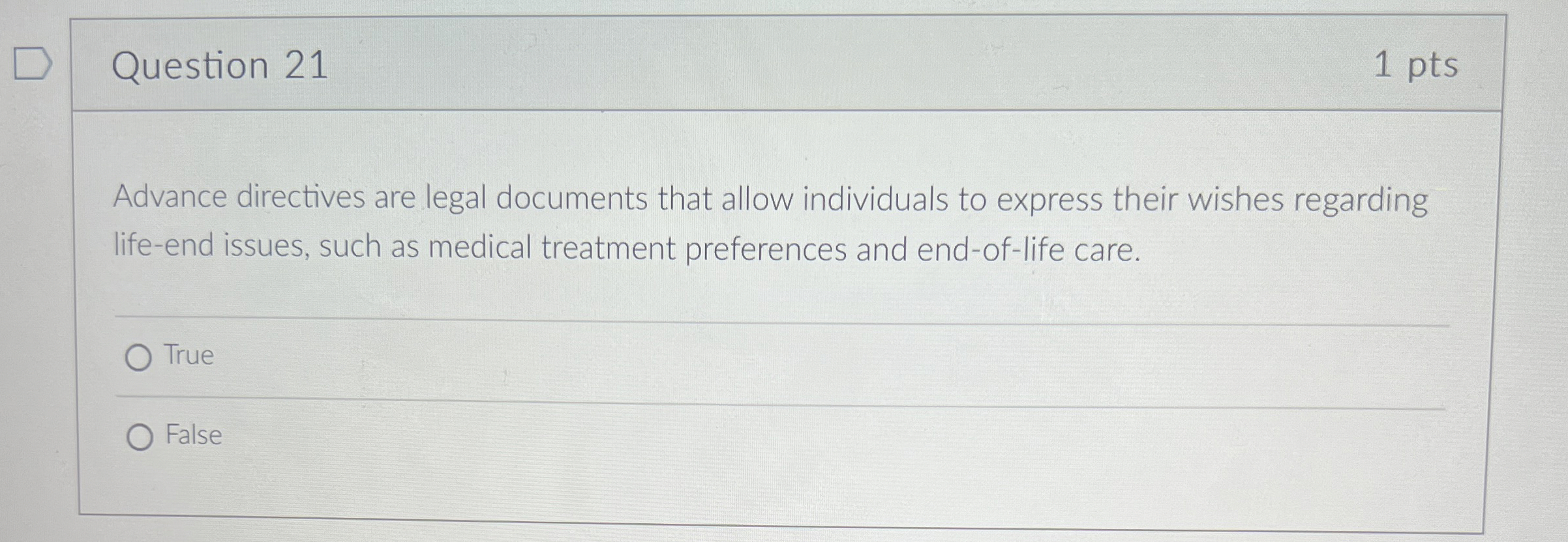 Solved Question 211 ﻿ptsadvance Directives Are Legal 