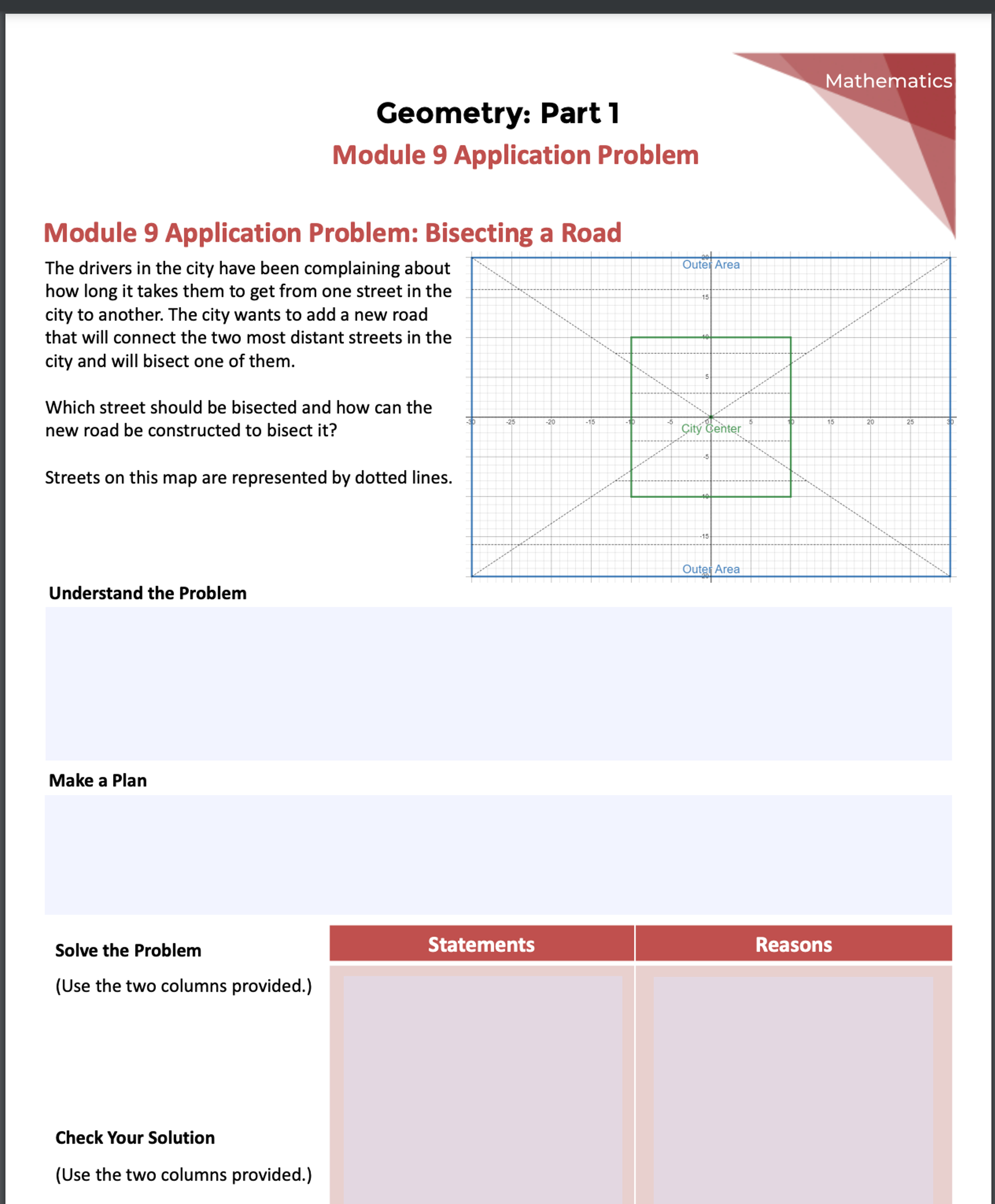 Geometry: Part 1Module 9 ﻿Application ProblemModule 9 | Chegg.com