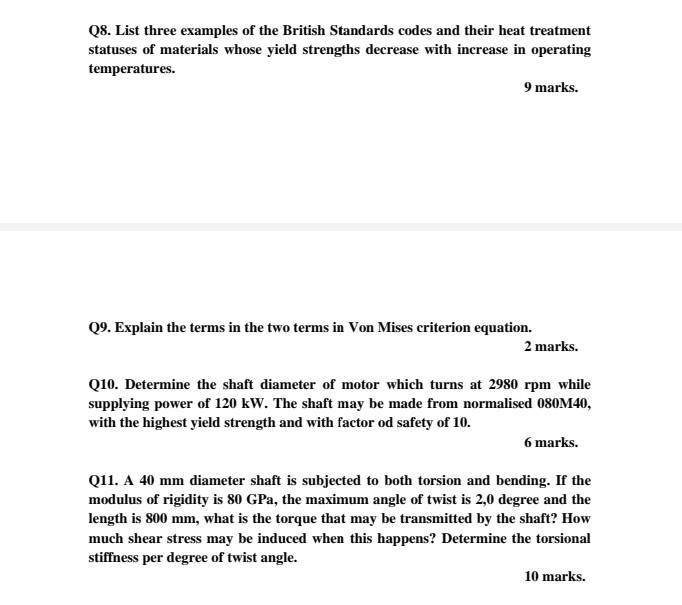 Solved Q8. List three examples of the British Standards | Chegg.com