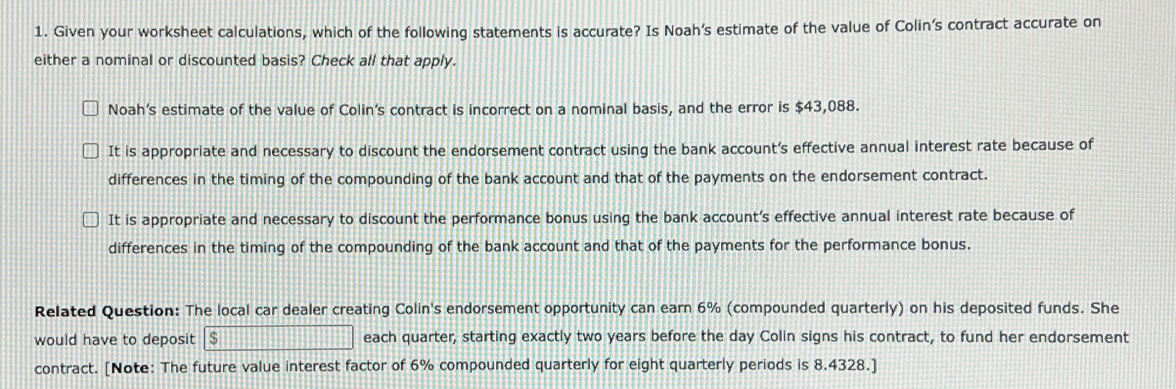 Solved Given your worksheet calculations, which of the | Chegg.com