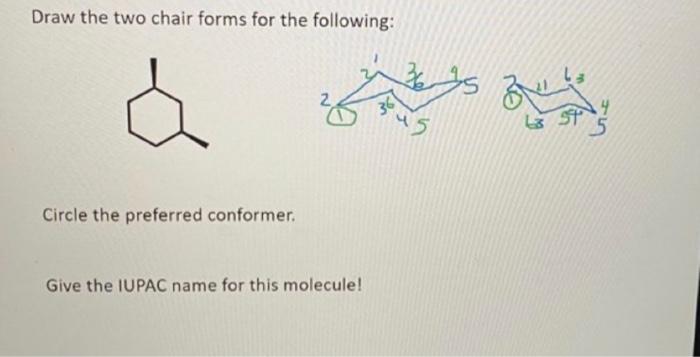 Solved Draw the two chair forms for the following: 36 Sto 5 | Chegg.com