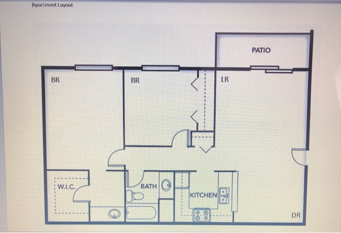 Solved 1. draw your own apartment layout.2. Place all the | Chegg.com