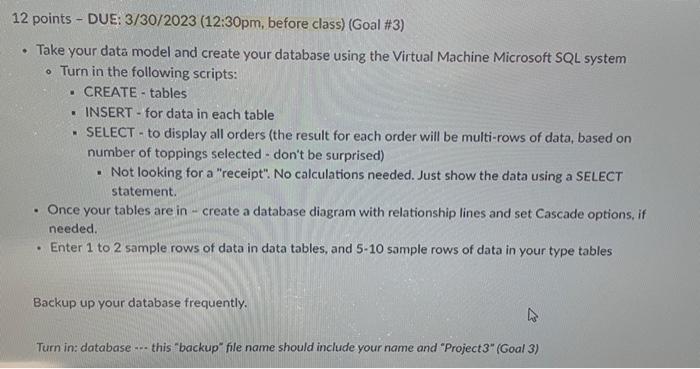 Solved Project 3 - Pizza Ordering - Use Microsoft SQL Server | Chegg.com