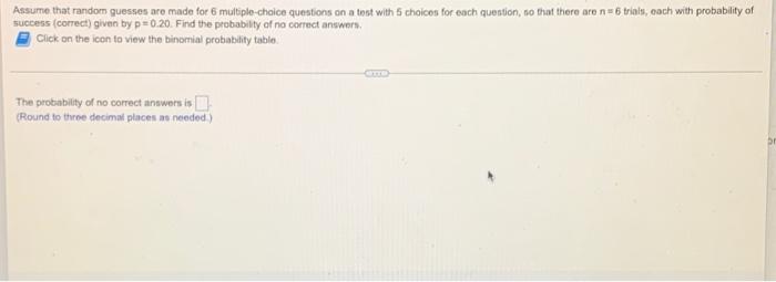 Solved Assume that random guesses are made for nine multiple | Chegg.com