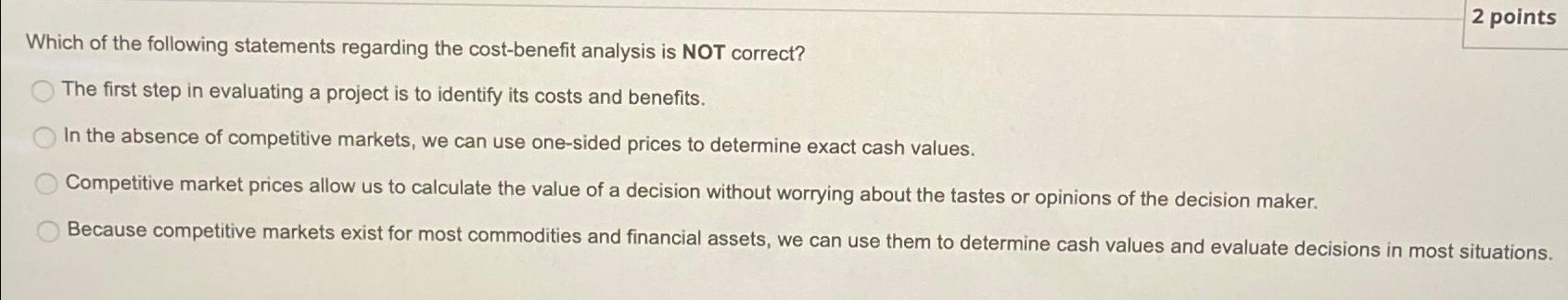 Solved 2 ﻿pointsWhich of the following statements regarding | Chegg.com