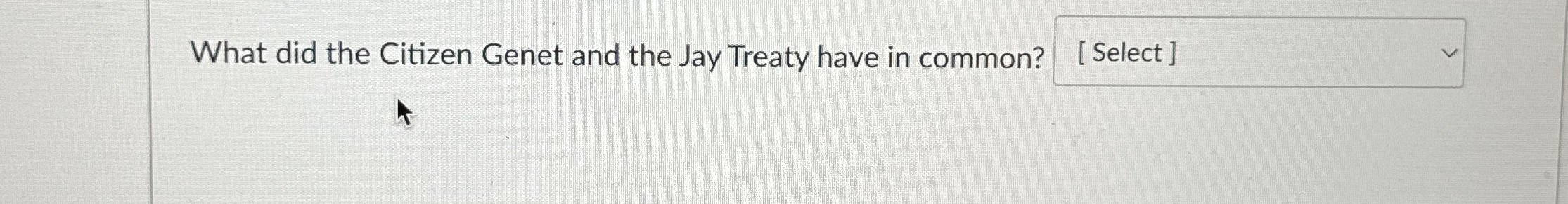 Solved What did the Citizen Genet and the Jay Treaty have in | Chegg.com