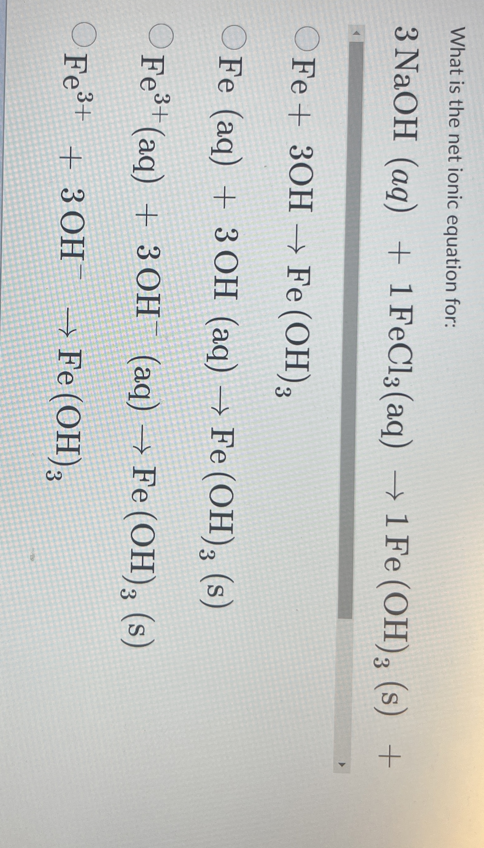 Solved What is the net ionic equation | Chegg.com