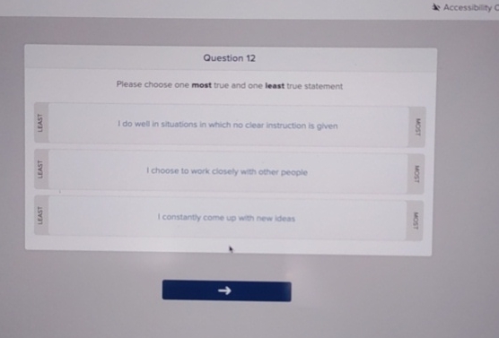 Solved A AccessibilityQuestion 12Please choose one most true | Chegg.com