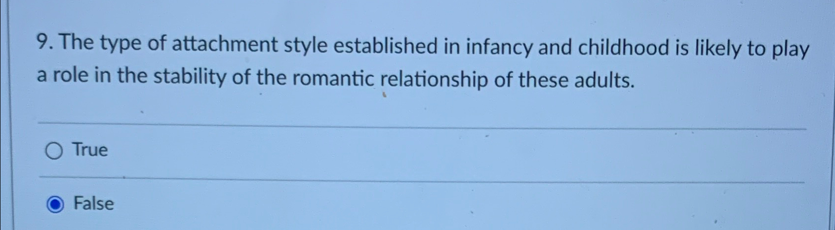 Solved The type of attachment style established in infancy | Chegg.com