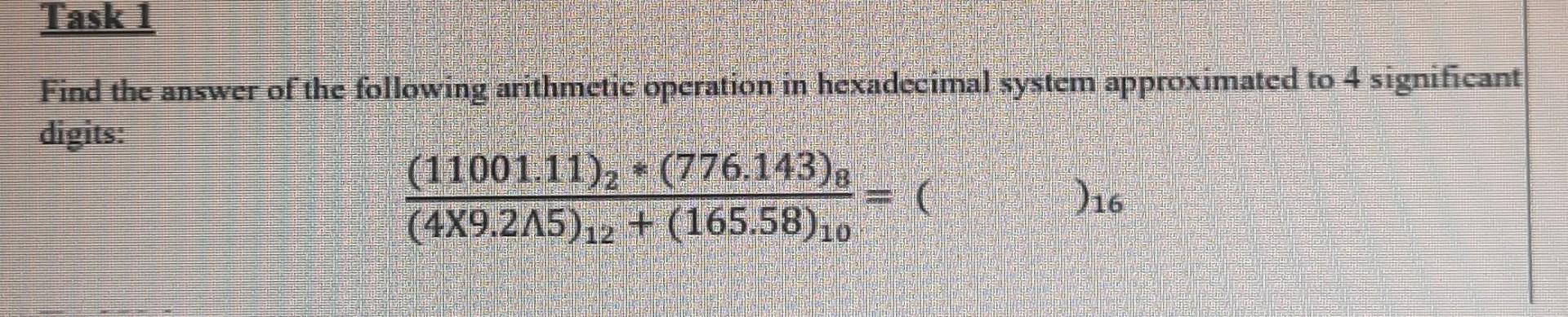 Solved Find the answer of the following arithmetic operation | Chegg.com