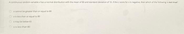 Solved A continuous random variable xhas a normal | Chegg.com