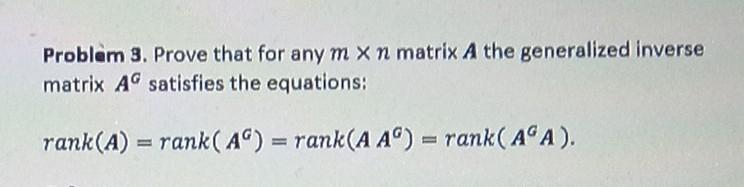 Solved Problem 3. Prove that for any mxn matrix A the | Chegg.com
