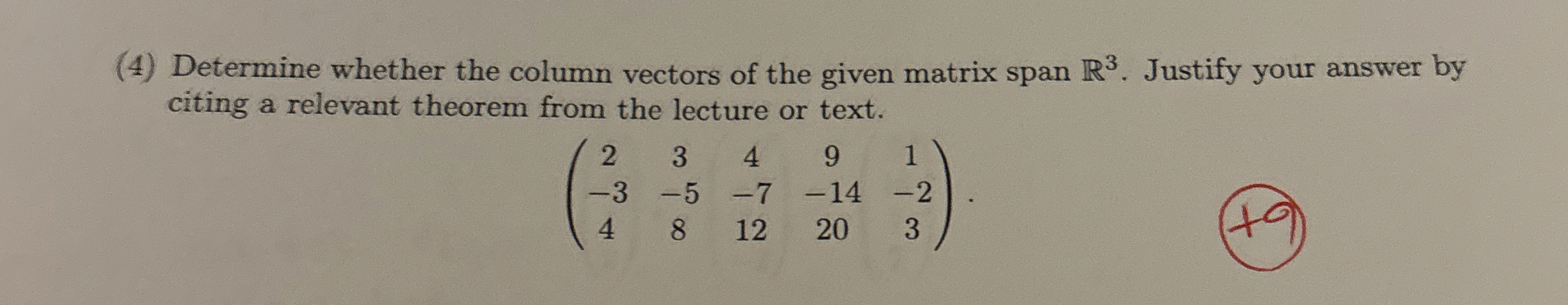 Solved (4) ﻿Determine whether the column vectors of the | Chegg.com