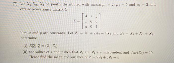Solved Let X1,X2,X3 be jointly distributed with means | Chegg.com