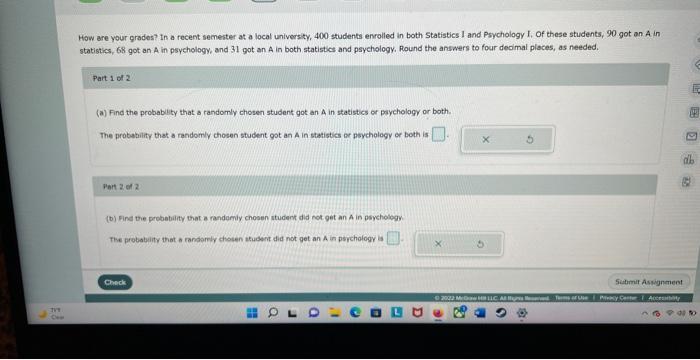 Solved How are your grades? in a recent semester at a local | Chegg.com