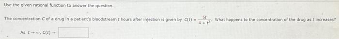 Solved Use the given rational function to answer the | Chegg.com