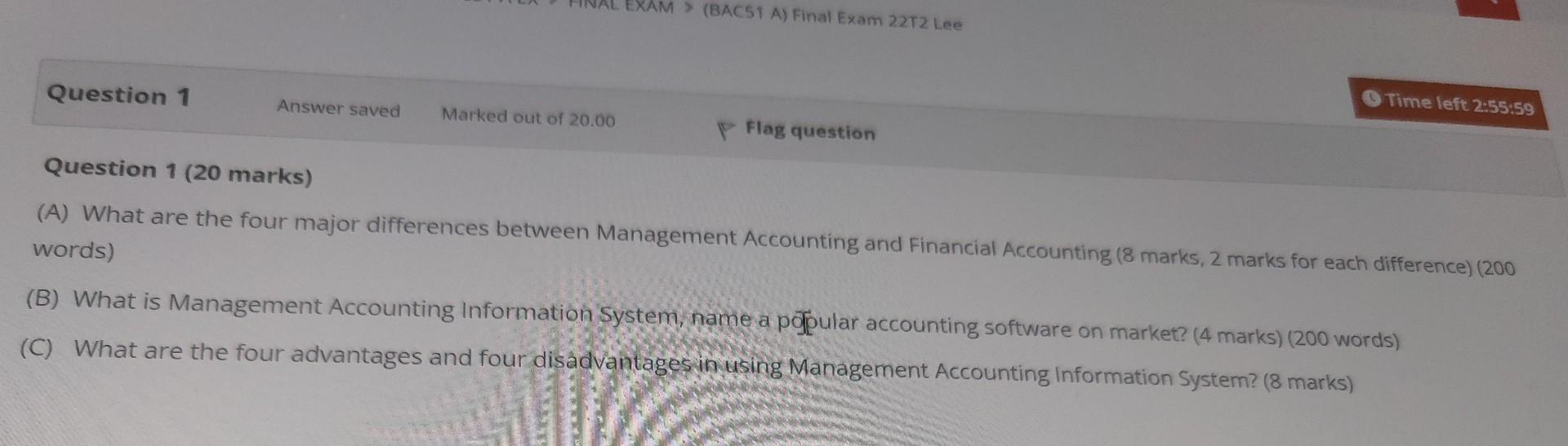 Question 1 (20 marks) (A) What are the four major | Chegg.com