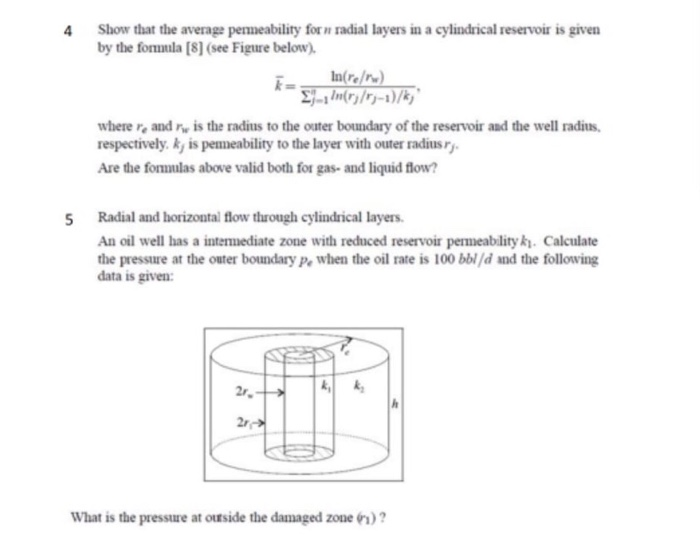 Solved 4 Show that the average permeability for n radial | Chegg.com