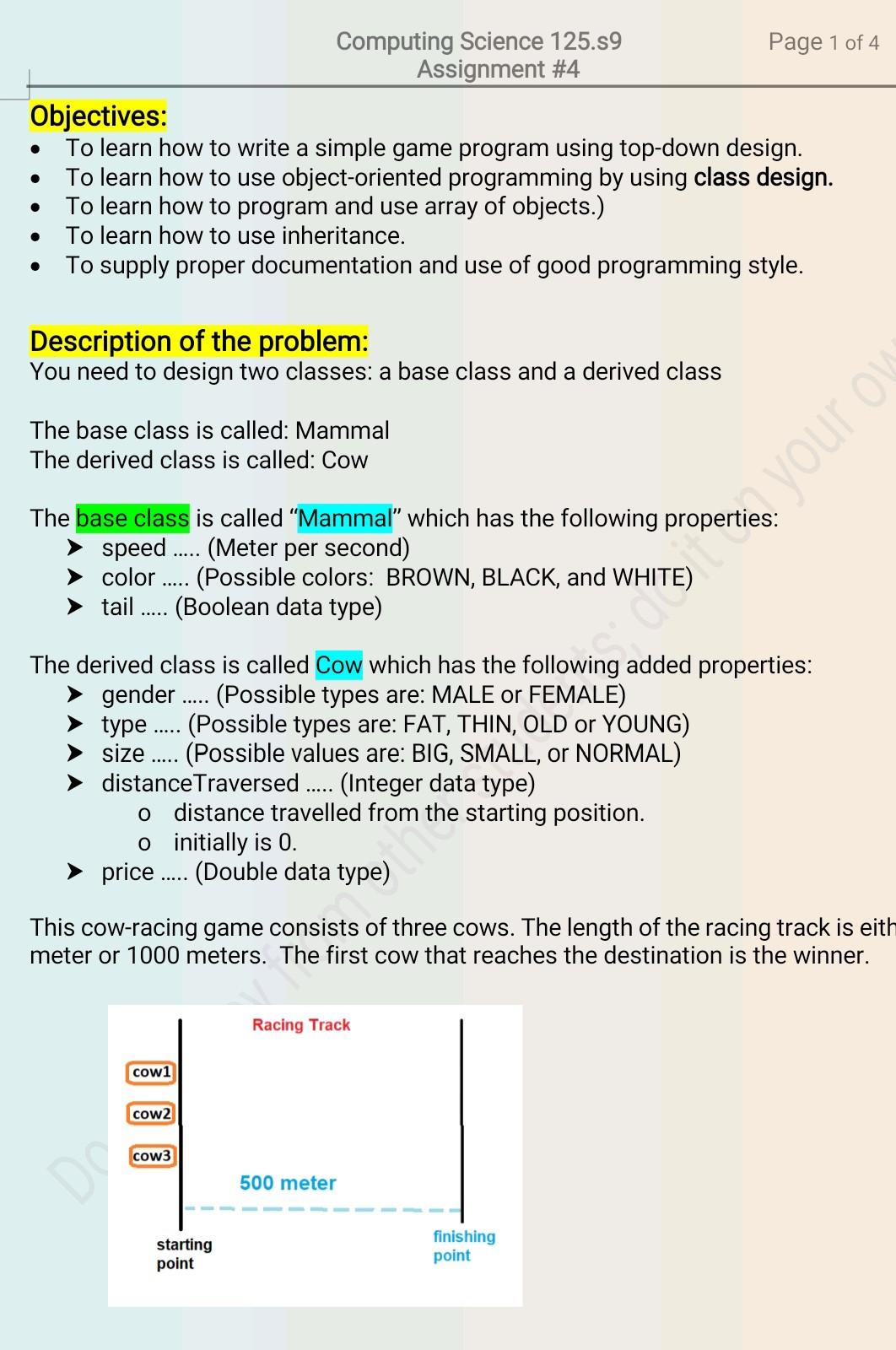 Solved Objectives: - To learn how to write a simple game | Chegg.com