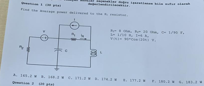 Solved Question 1 ( 30 ﻿pts)Find the Average power delivered | Chegg.com