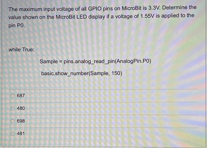 Solved The maximum input voltage of all GPIO pins on | Chegg.com