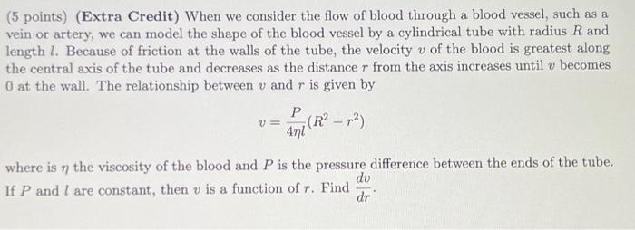 Solved (5 points) (Extra Credit) When we consider the flow | Chegg.com