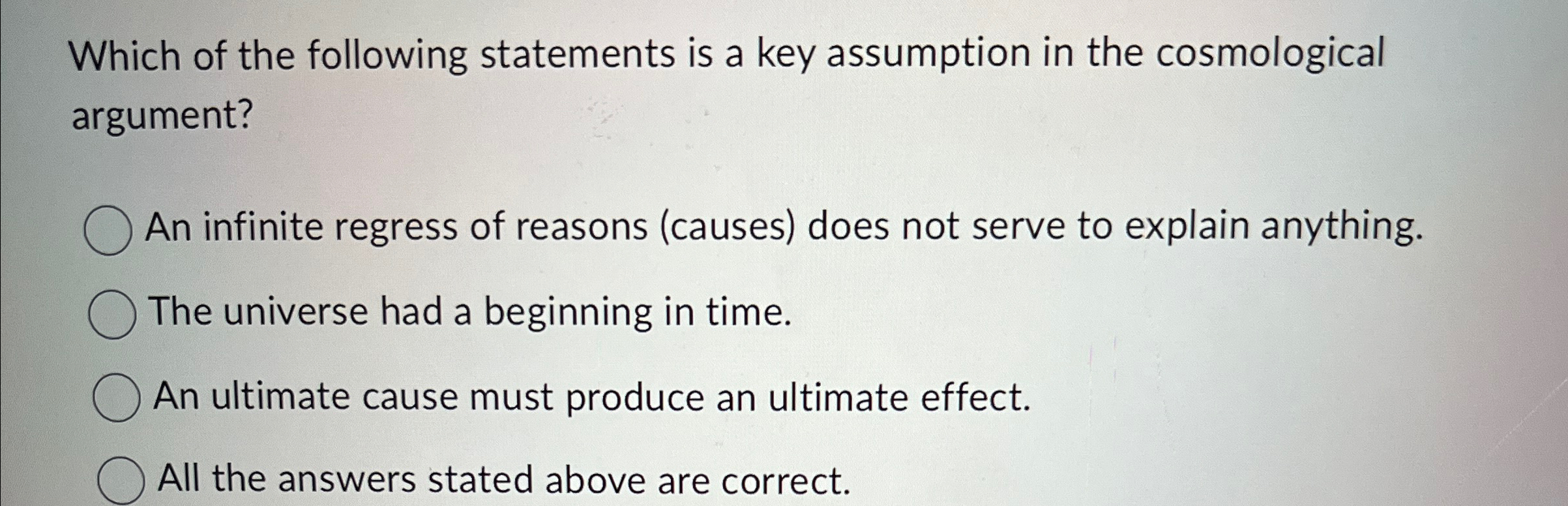 Solved Which of the following statements is a key assumption | Chegg.com