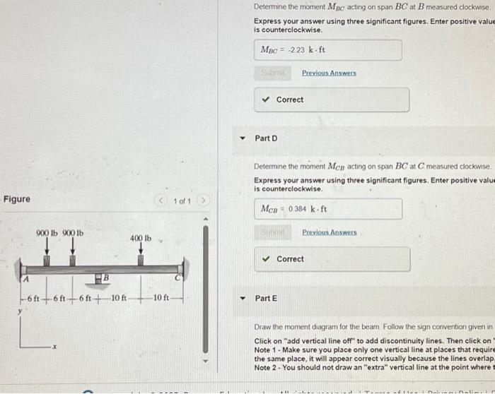 Solved Determine the moment MBA acting on span AB at B | Chegg.com