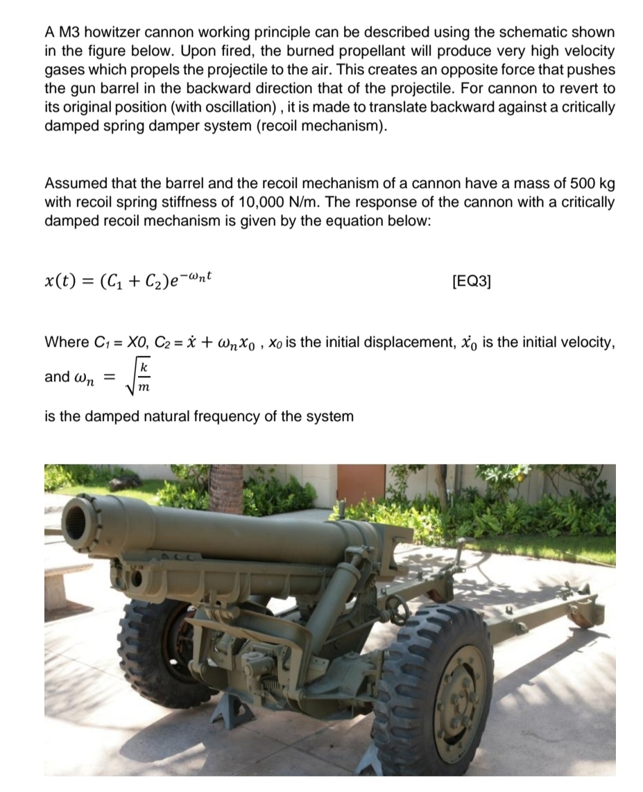 Solved A M3 ﻿howitzer cannon working principle can be | Chegg.com