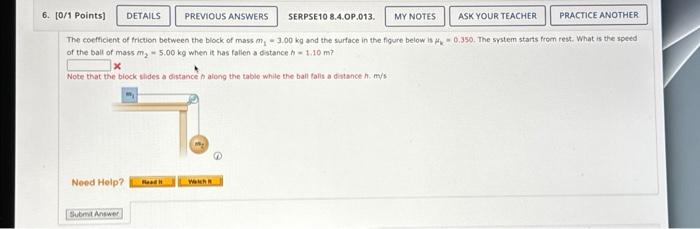 Solved The Coefficient Of Friction Between The Block Of Mass