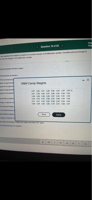 M8M Candy Weights | Chegg.com