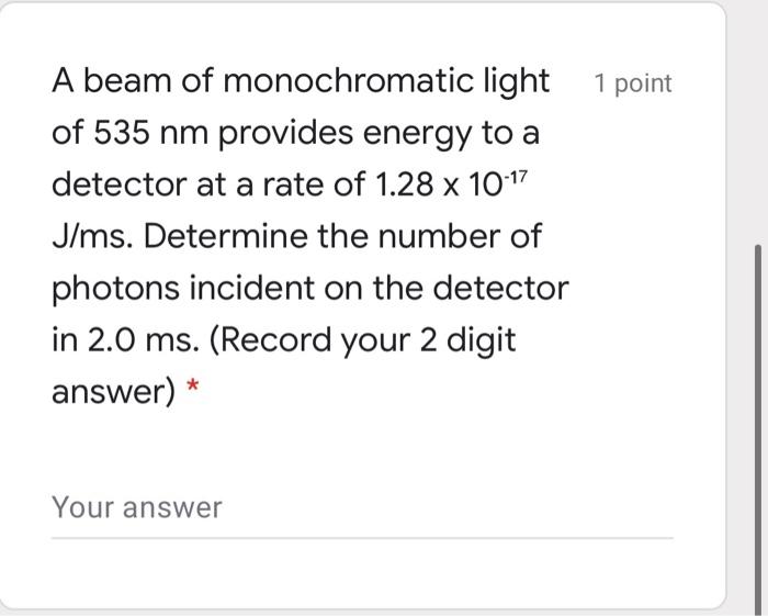 Solved 1 point EMR is incident on a pair of slits that are | Chegg.com