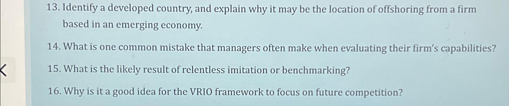 Solved Identify a developed country, and explain why it may | Chegg.com