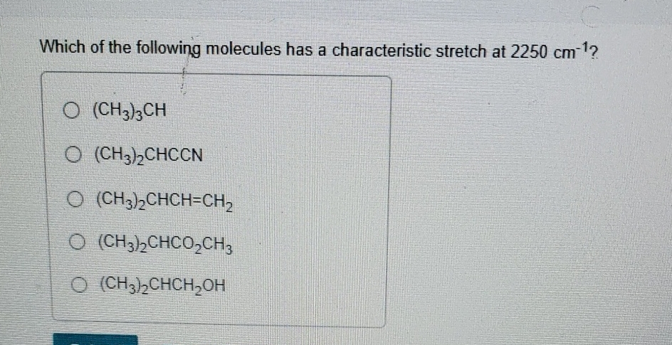 Solved Which of the following molecules has a characteristic | Chegg.com