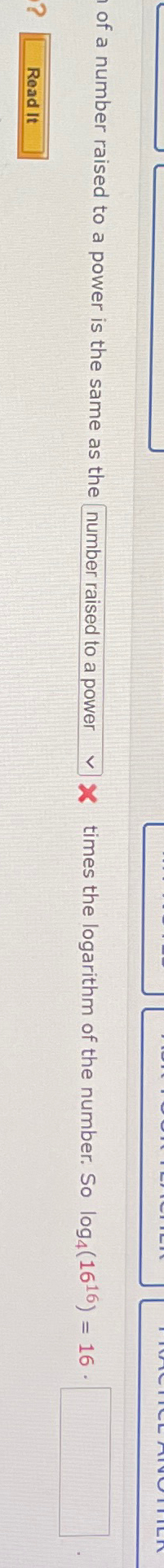 Solved of a number raised to a power is the same as the | Chegg.com