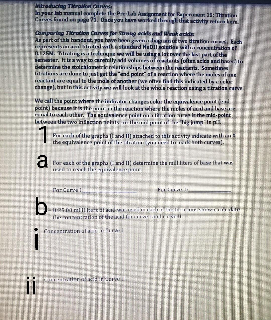 Solved Introducing Titration Curves: In your lab manual | Chegg.com