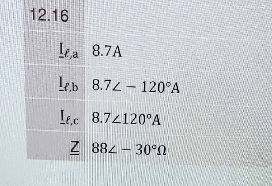 Solved A balanced delta-connected load has a phase current | Chegg.com