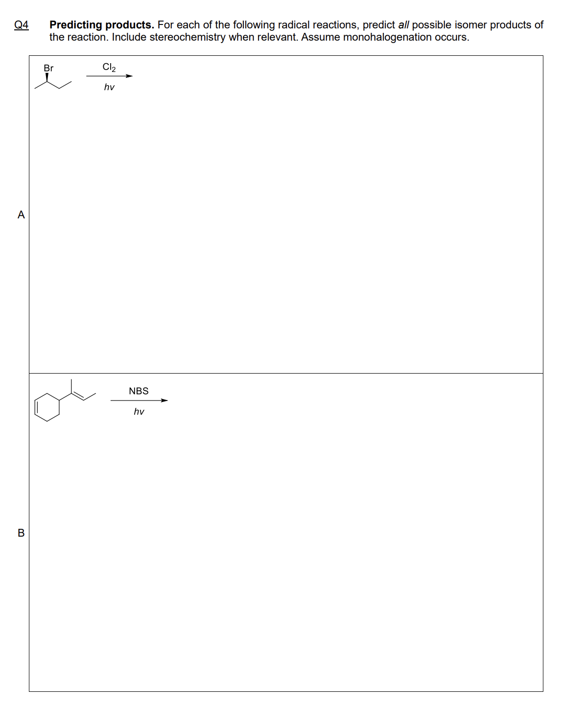 Solved Q4 ﻿Predicting products. For each of the following | Chegg.com