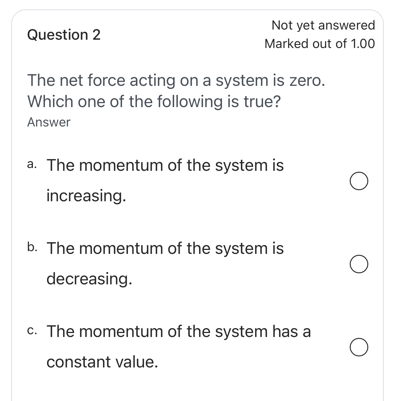 Solved Question 2Not yet answeredMarked out of 1.00The net | Chegg.com