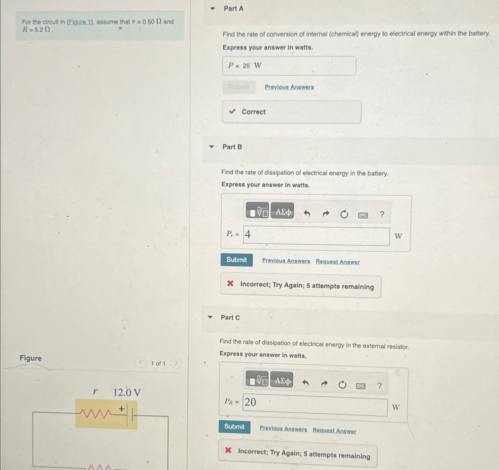 Solved Part AFor the circuit in (Figure 1), ﻿assume that | Chegg.com