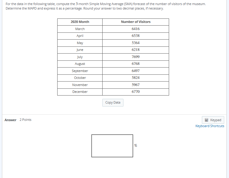 Solved For the data in the following table, compute the | Chegg.com