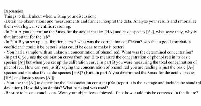 Discussion Things to think about when writing your | Chegg.com