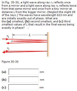 In Fig. 35-30, a light wave along ray r1 reflects | Chegg.com