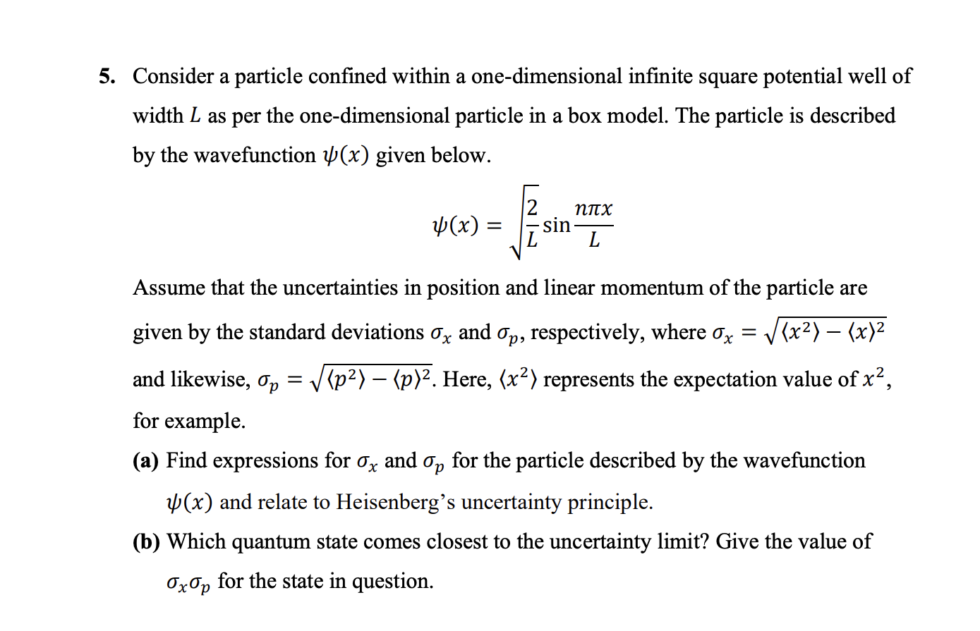 Solved Consider a particle confined within a one-dimensional | Chegg.com